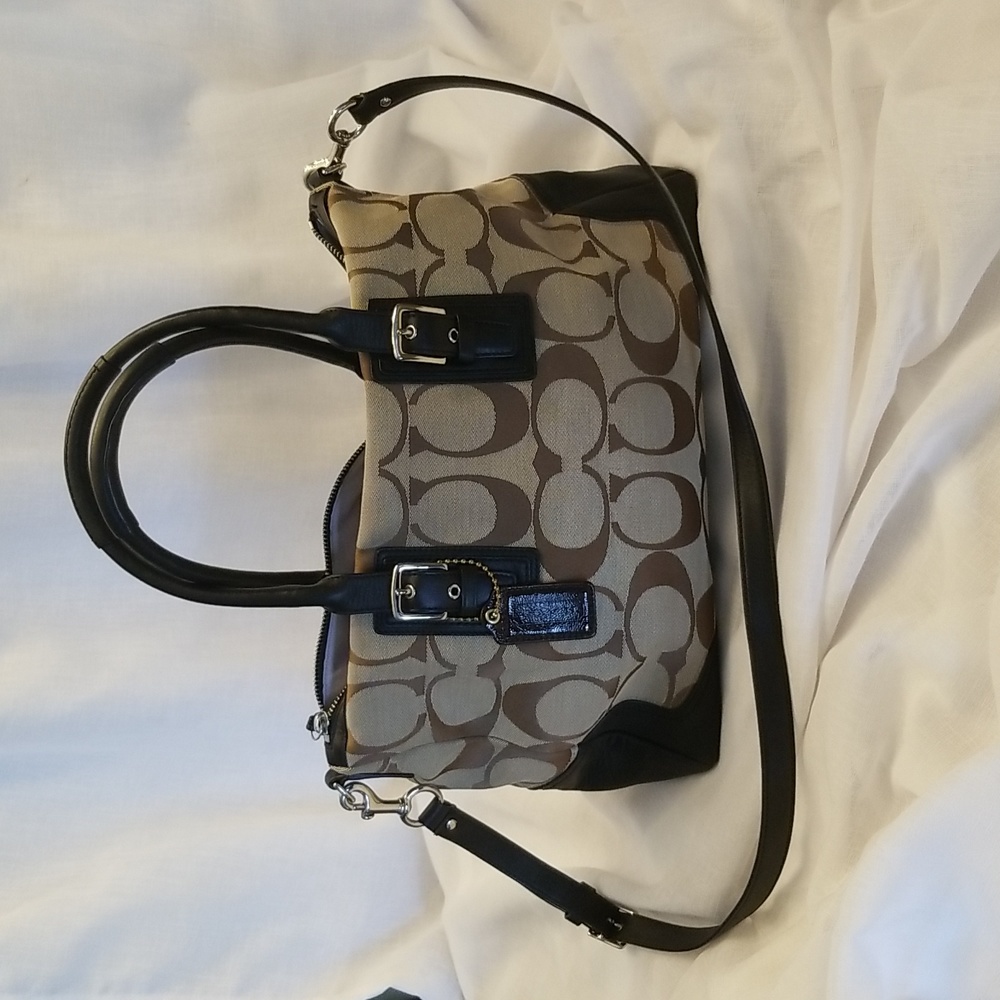 Coach Large Satchel With Brown Signature Jacquard Fab… - Gem